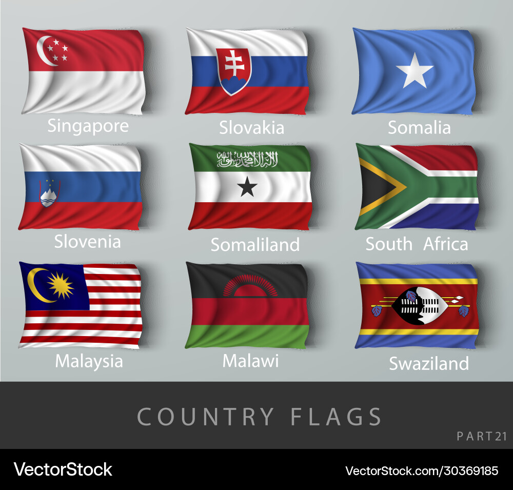 Riveted country flag wrinkled with shadows Vector Image