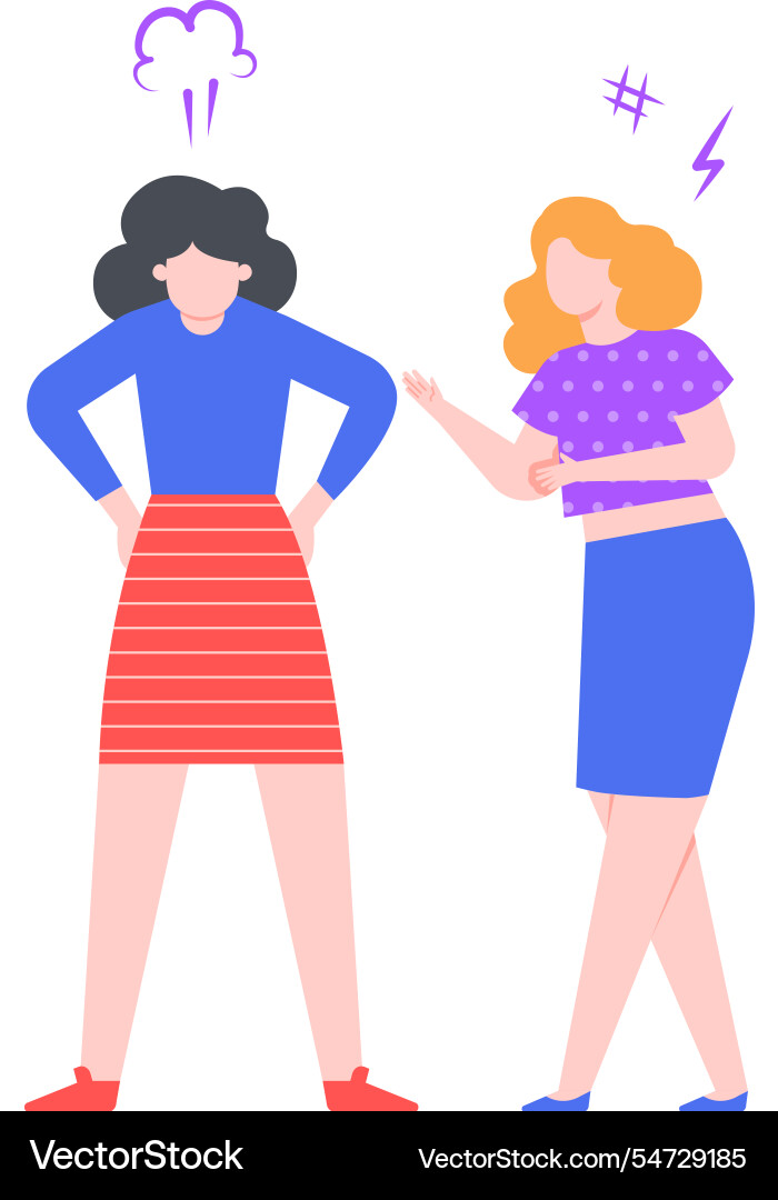 Two women engaging in a heated discussion Vector Image