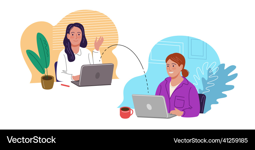 Video call conference business discussion Vector Image