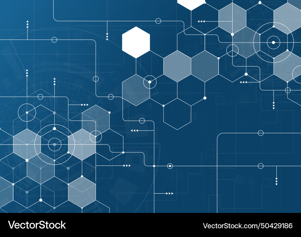 Abstract science template technology lines Vector Image