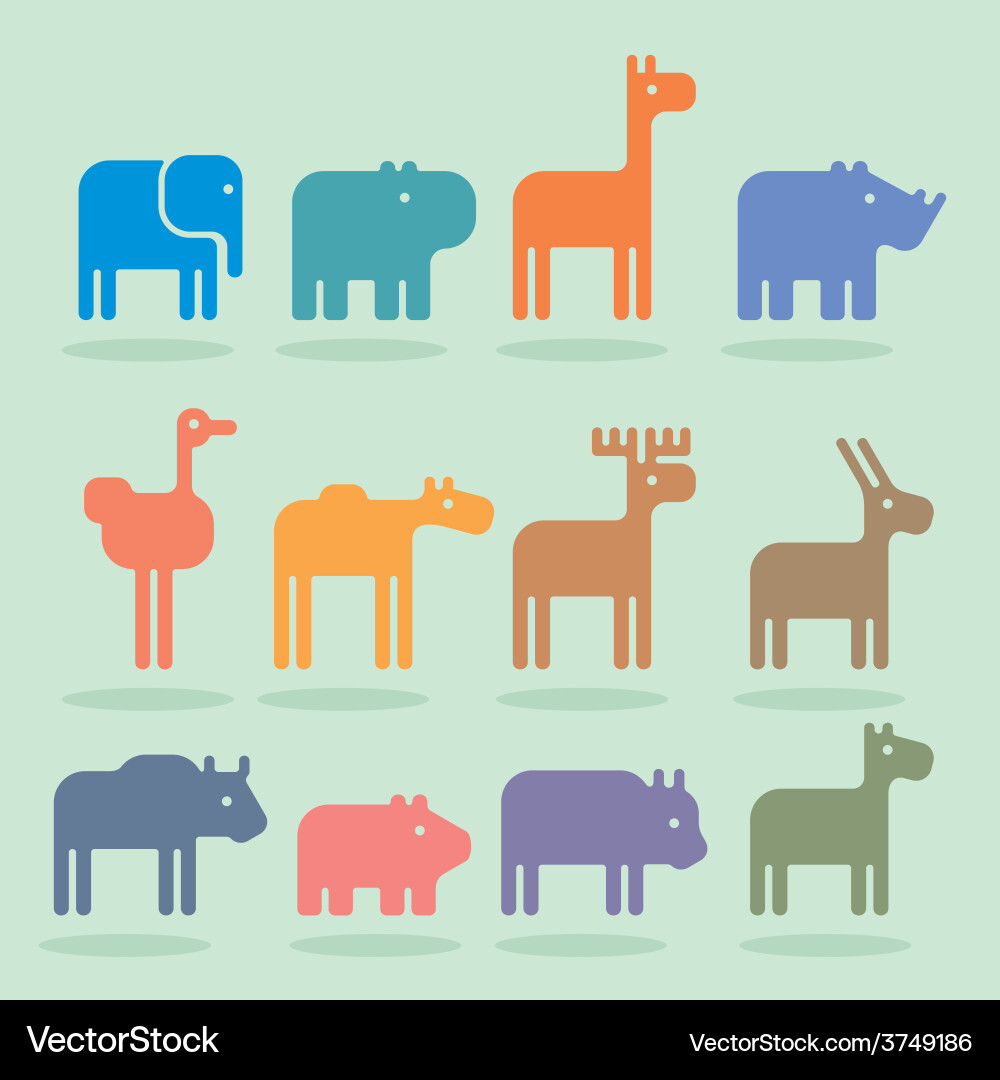 Animals set Royalty Free Vector Image - VectorStock