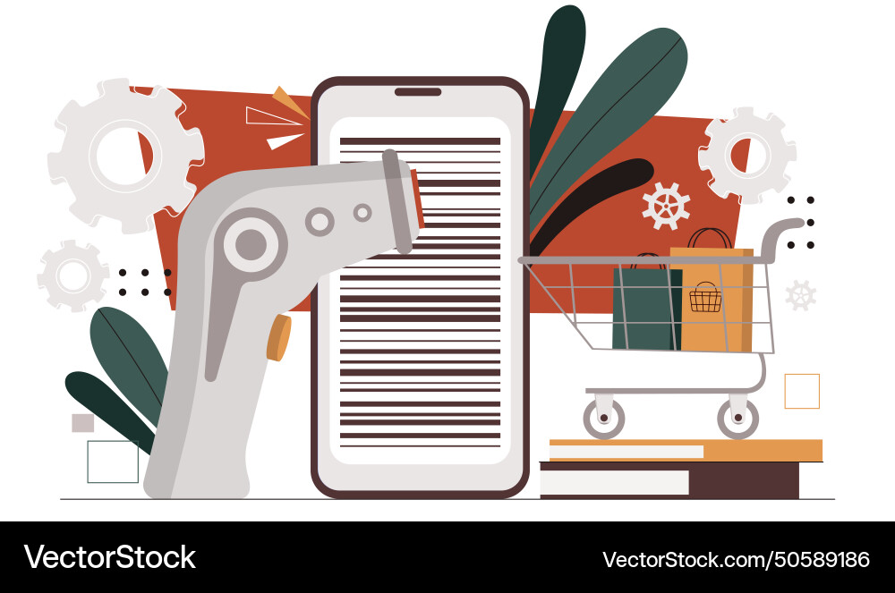 Barcode scanner concept Royalty Free Vector Image