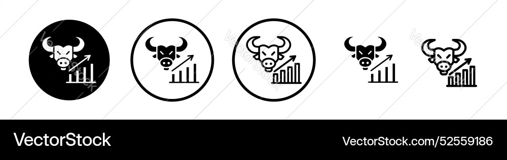 Bull market icon set on white background Vector Image