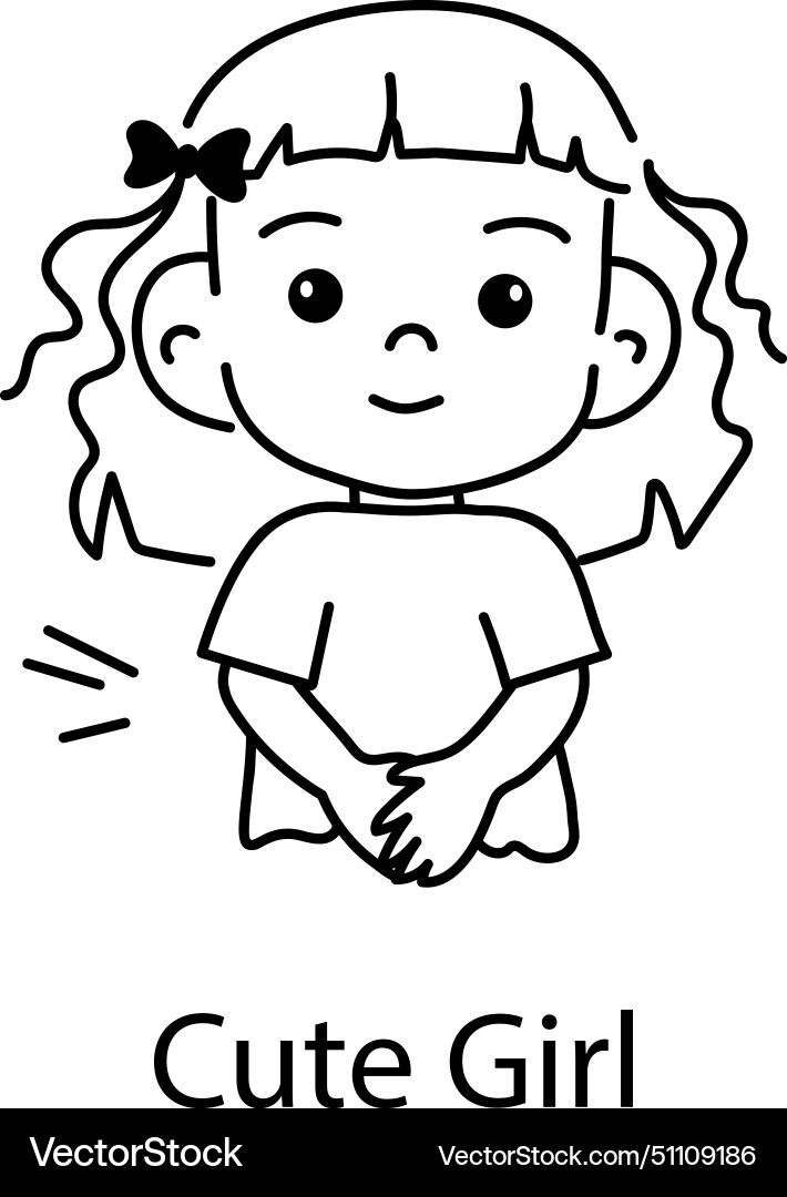 Cute girl Royalty Free Vector Image - VectorStock