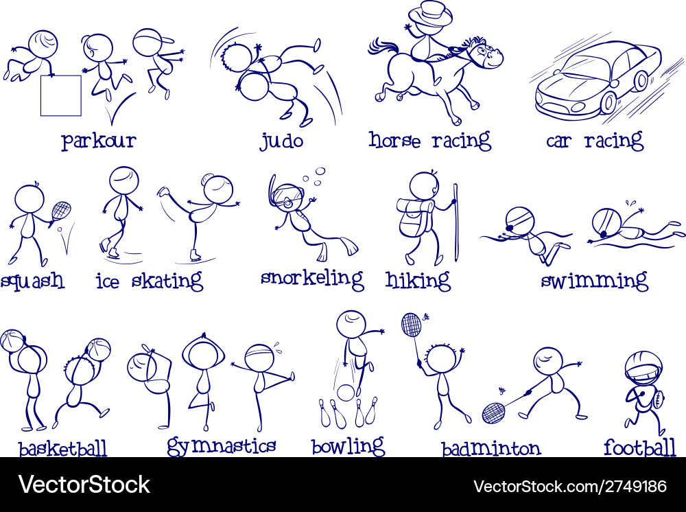 Different types of sports Royalty Free Vector Image