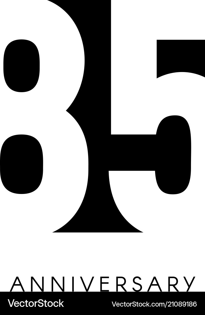 Eighty five anniversary minimalistic logo Vector Image