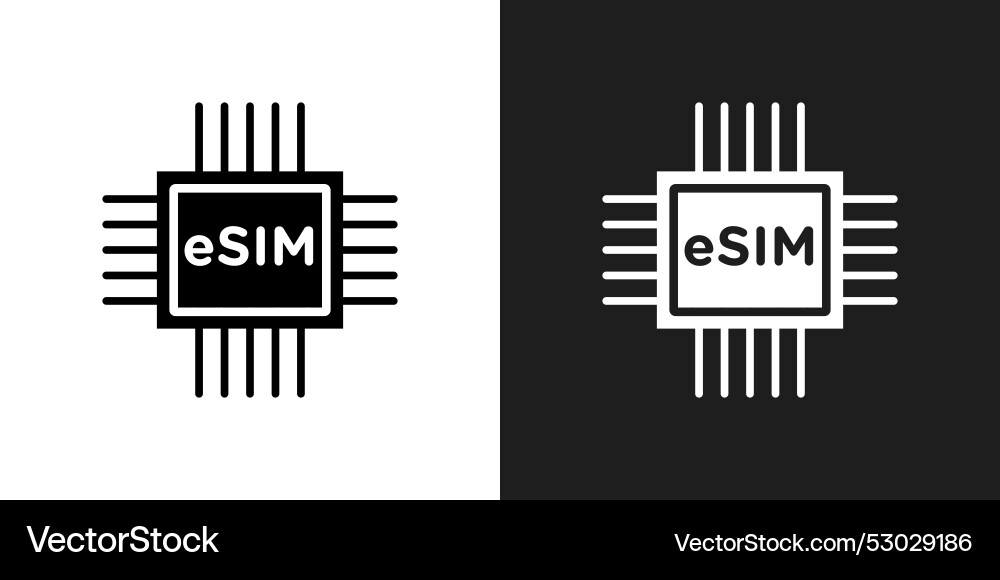 Esim icon logo set Royalty Free Vector Image - VectorStock