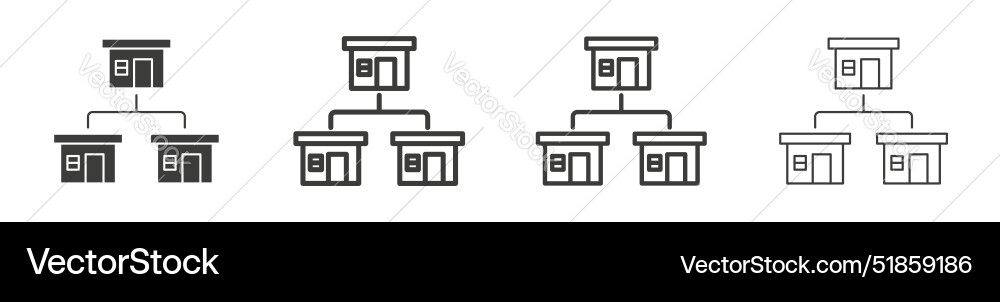 Franchise icon set retail shop branches sign Vector Image