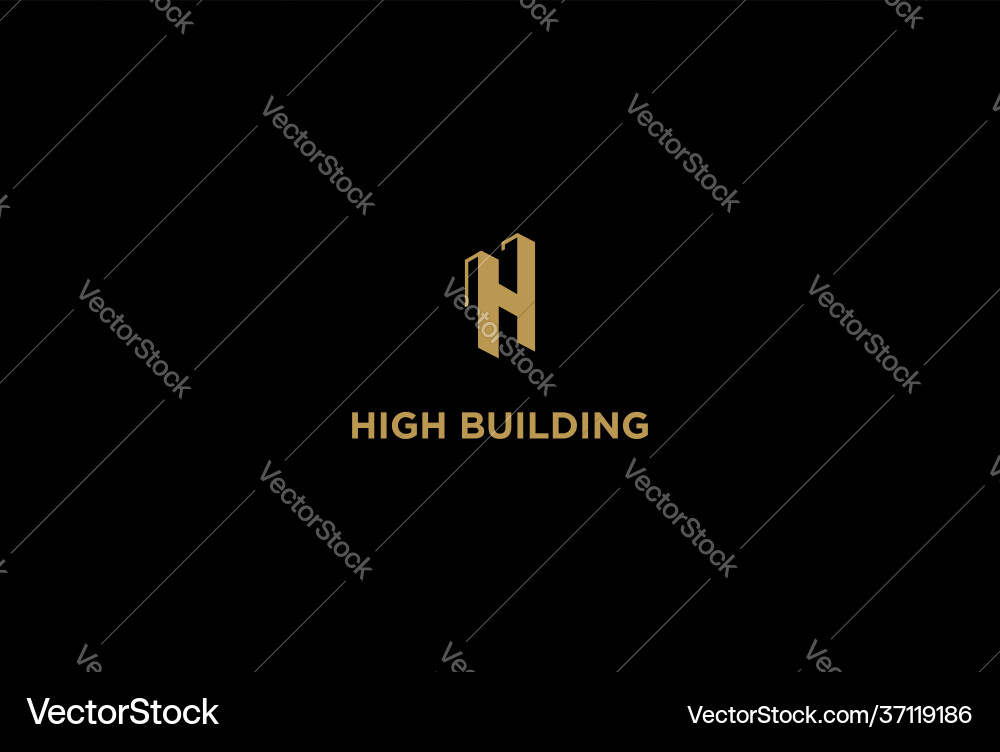 Initial letter h for high building real estate Vector Image