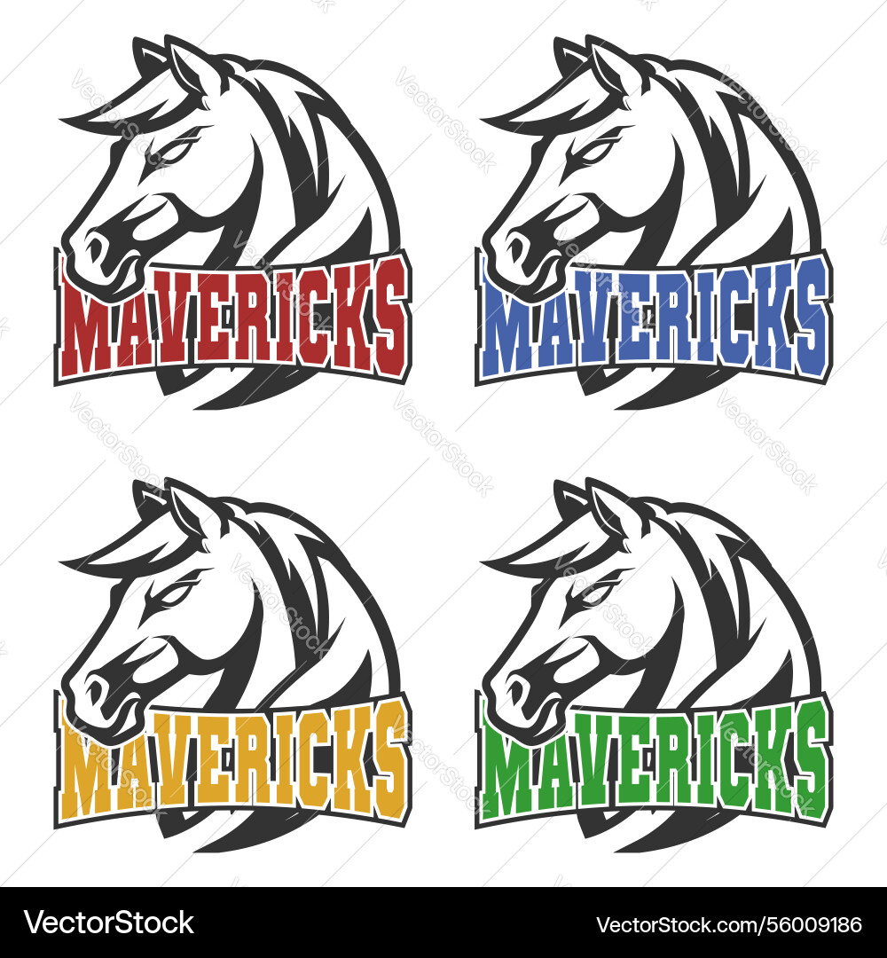 Mavericks clip art design mascot Royalty Free Vector Image