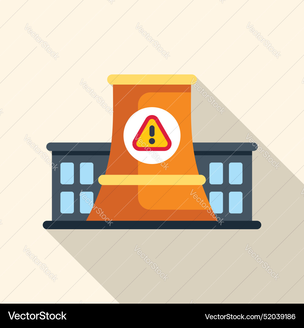 Nuclear power plant showing warning sign Vector Image