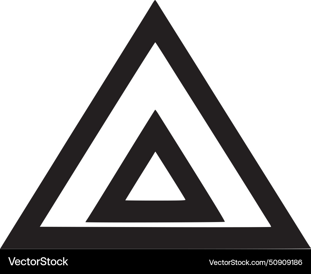 Triangle - black and white isolated icon Vector Image