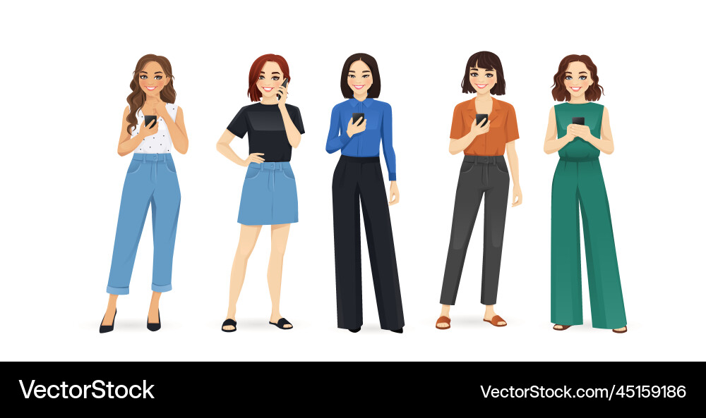 Young people with gadgets Royalty Free Vector Image