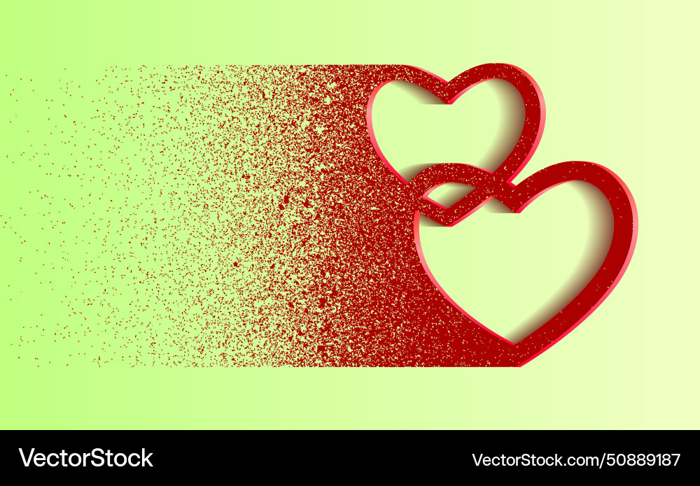 A heart with dispersion effect Royalty Free Vector Image