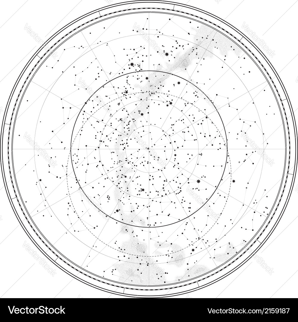 Astronomical celestial map Royalty Free Vector Image