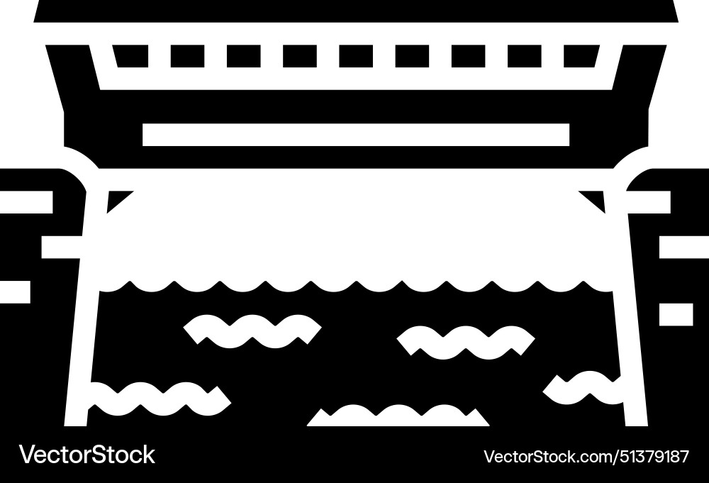 Covered bridge glyph icon Royalty Free Vector Image