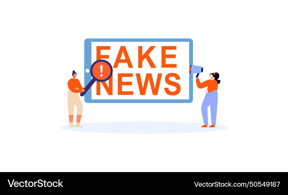 Fake news metaphors mass media propaganda Vector Image