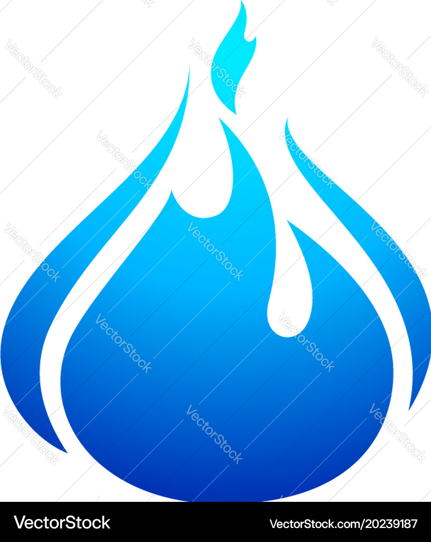 Fire flame blue icon Royalty Free Vector Image
