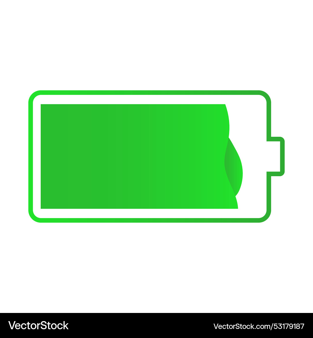 Full battery charge icon green energy level Vector Image