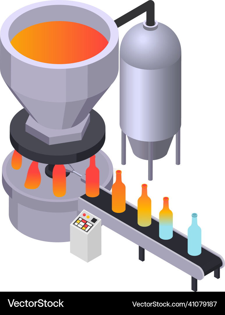 Glass production icon Royalty Free Vector Image