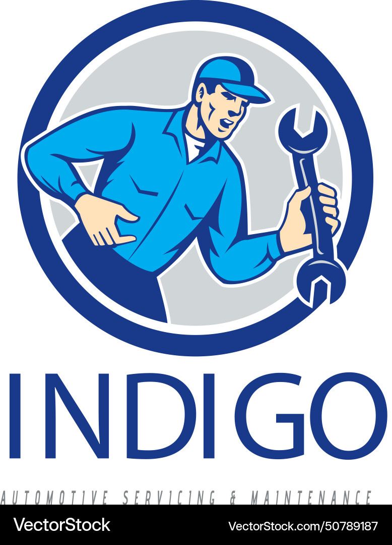 Indigo automotive logo Royalty Free Vector Image