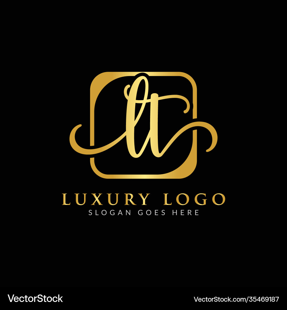 LT Initial Letter Logo - Luxury Monogram Vector Image