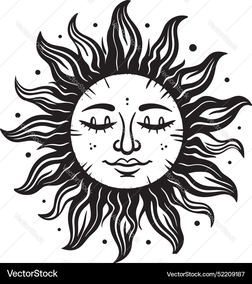 Radiant ray cartoon sun with face logo sunny Vector Image