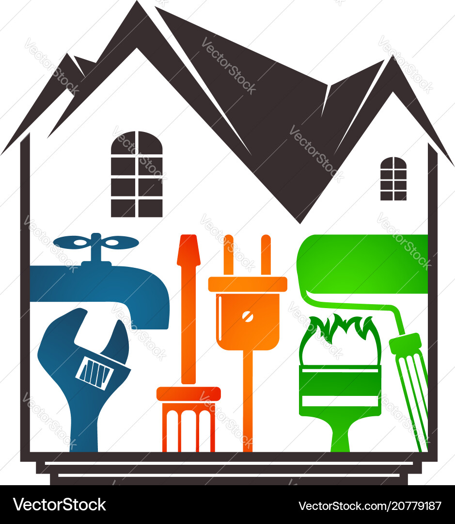 Repair of home design Royalty Free Vector Image
