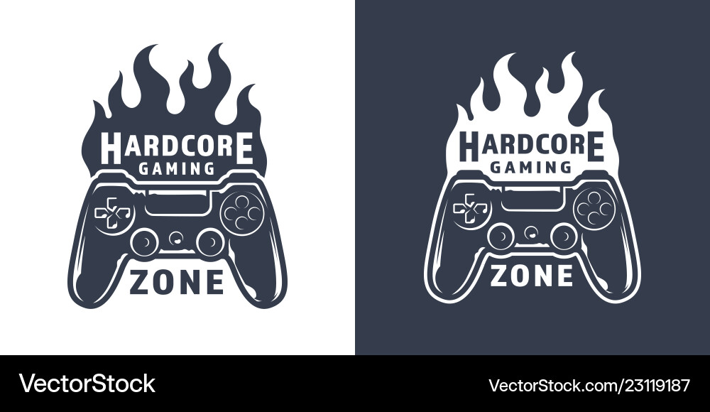 Retro Gaming Joystick Logo Royalty Free Vector Image