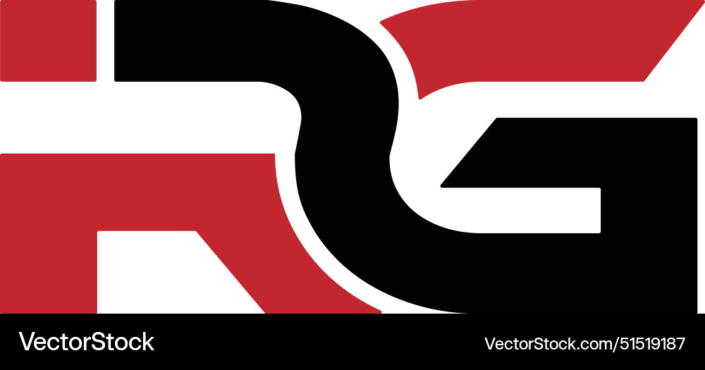 Rg gaming logo design gr template art Royalty Free Vector