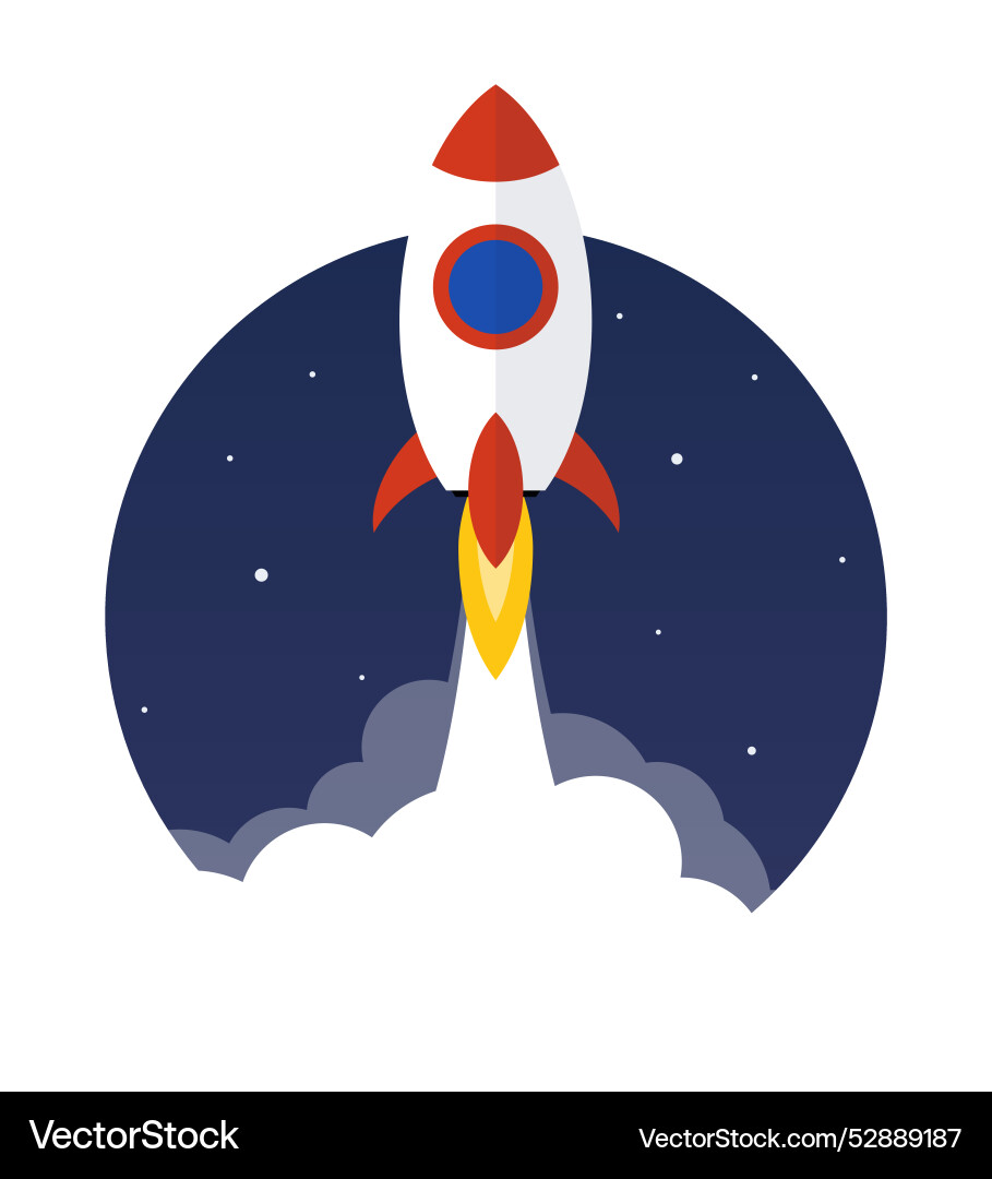 Rocket Launch into Space Royalty Free Vector Image