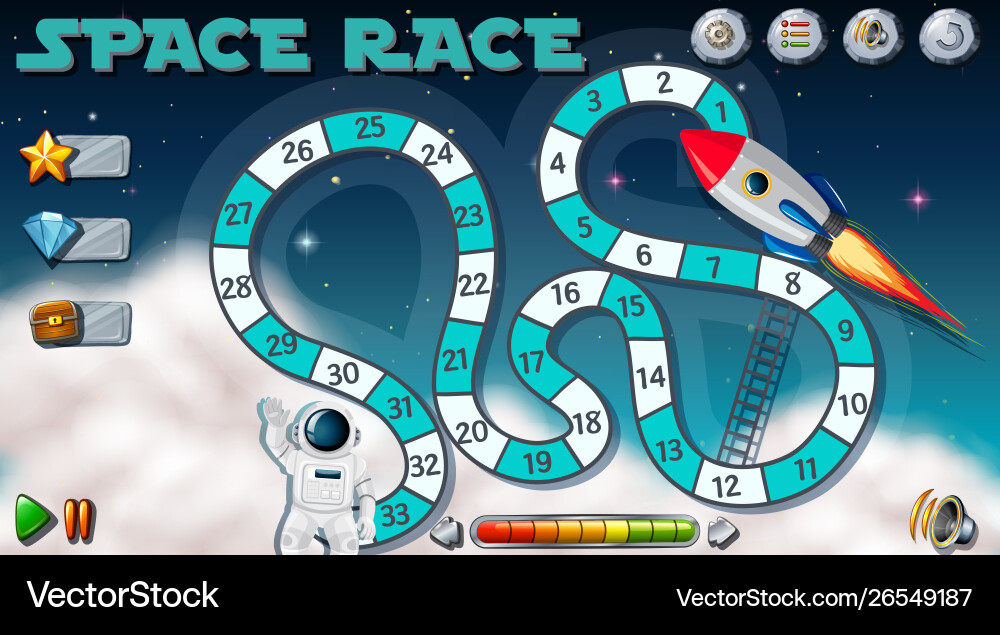 Space race game background Royalty Free Vector Image