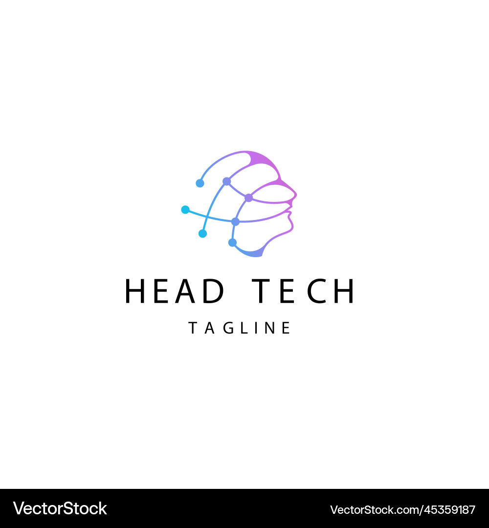 Tech Brain Logo - Innovation Icon Royalty Free Vector Image