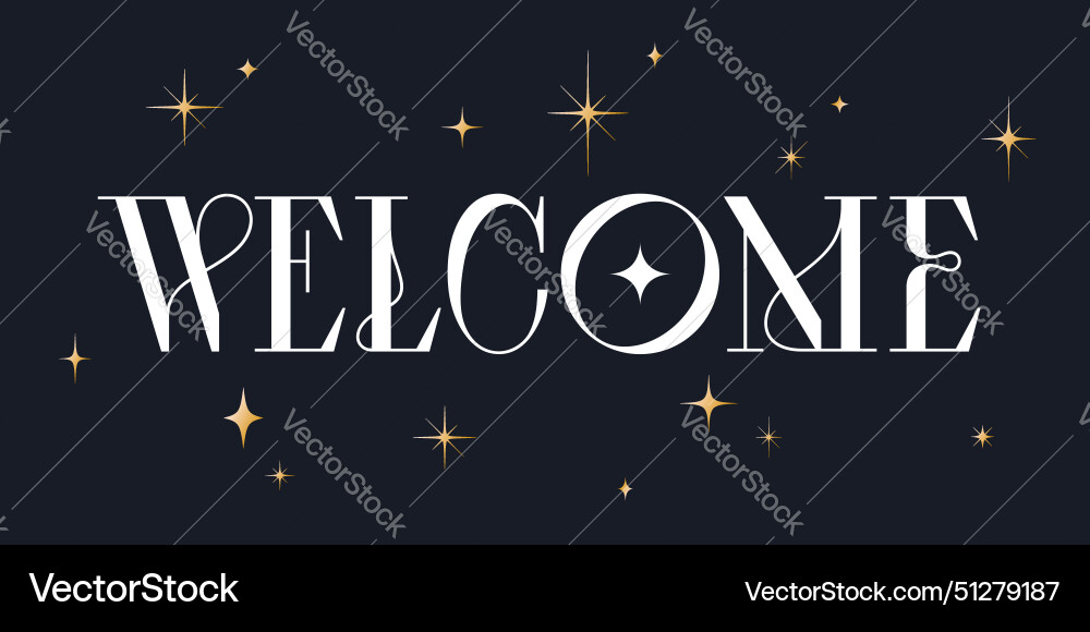 Welcome lettering banner poster Royalty Free Vector Image