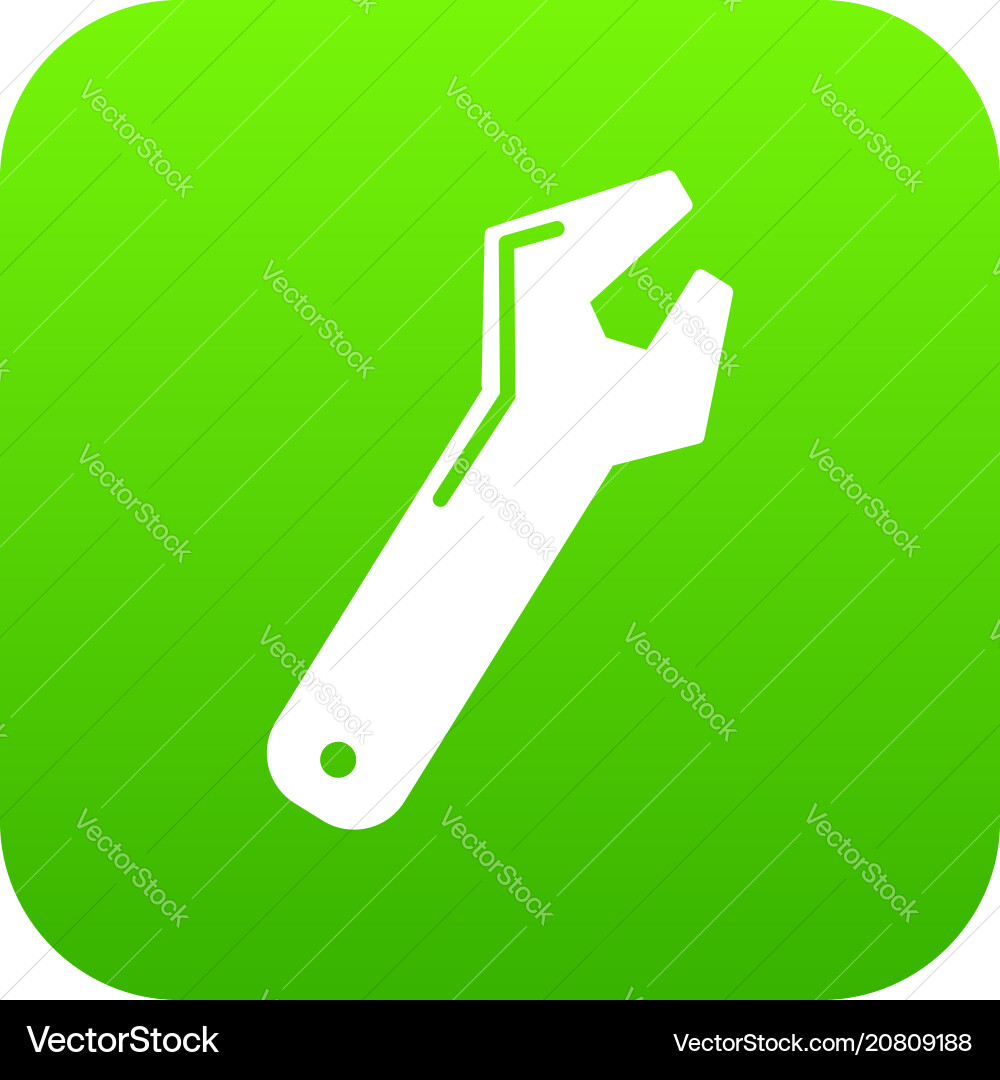 Big spanner icon green Royalty Free Vector Image