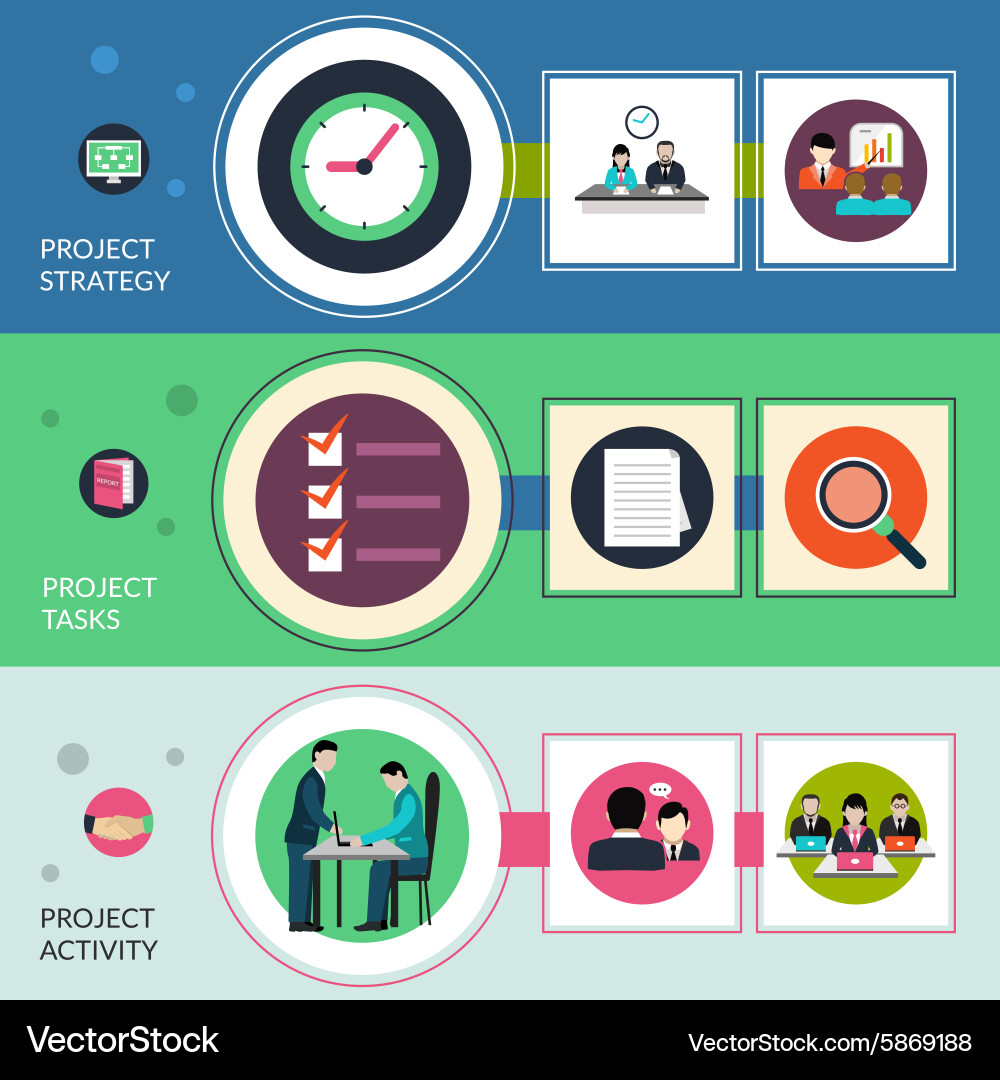 Project management banners Royalty Free Vector Image