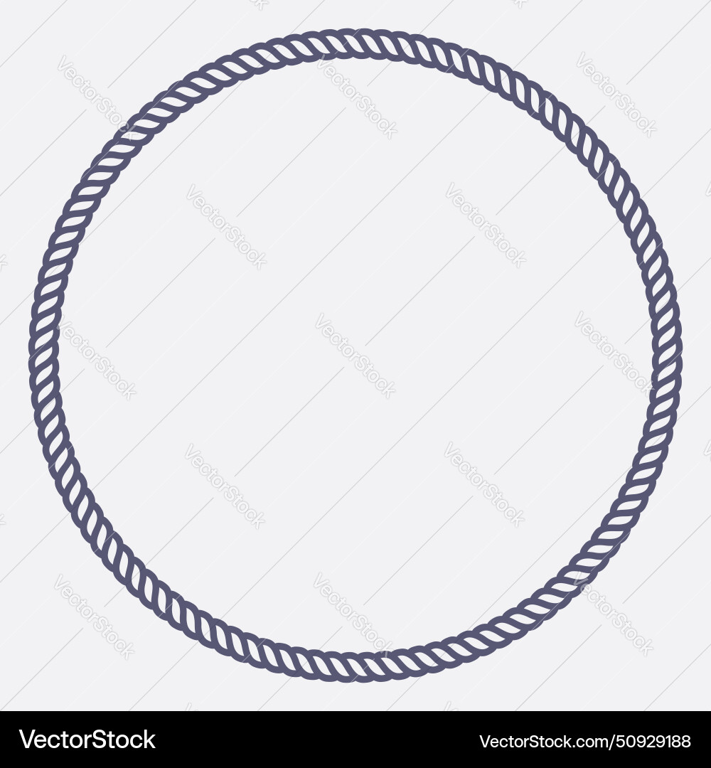Round rope border frame Royalty Free Vector Image