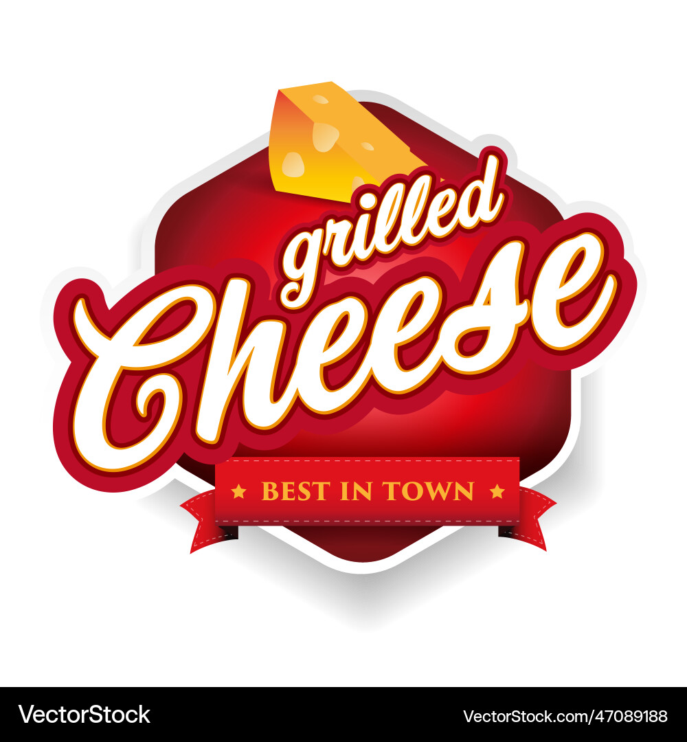 Vintage Grilled Cheese Label Royalty Free Vector Image
