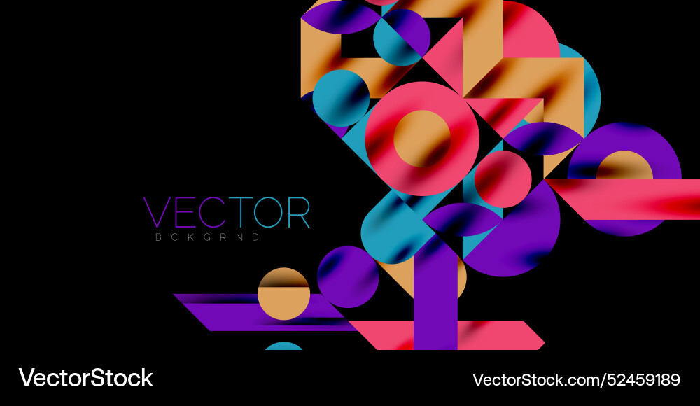 Colorful simple dynamic geometric forms circles Vector Image