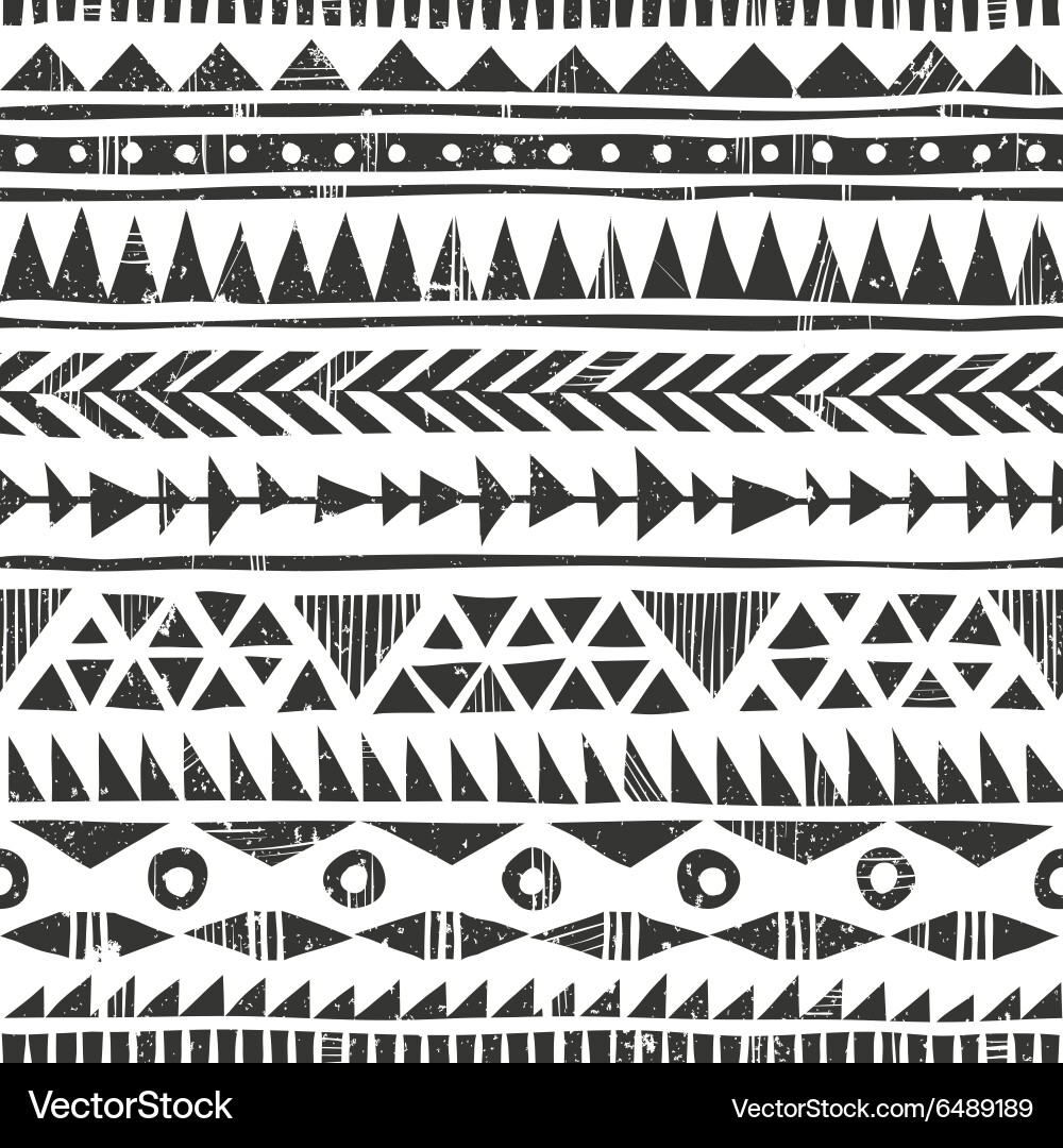 Hand drawn tribal print primitive Royalty Free Vector Image