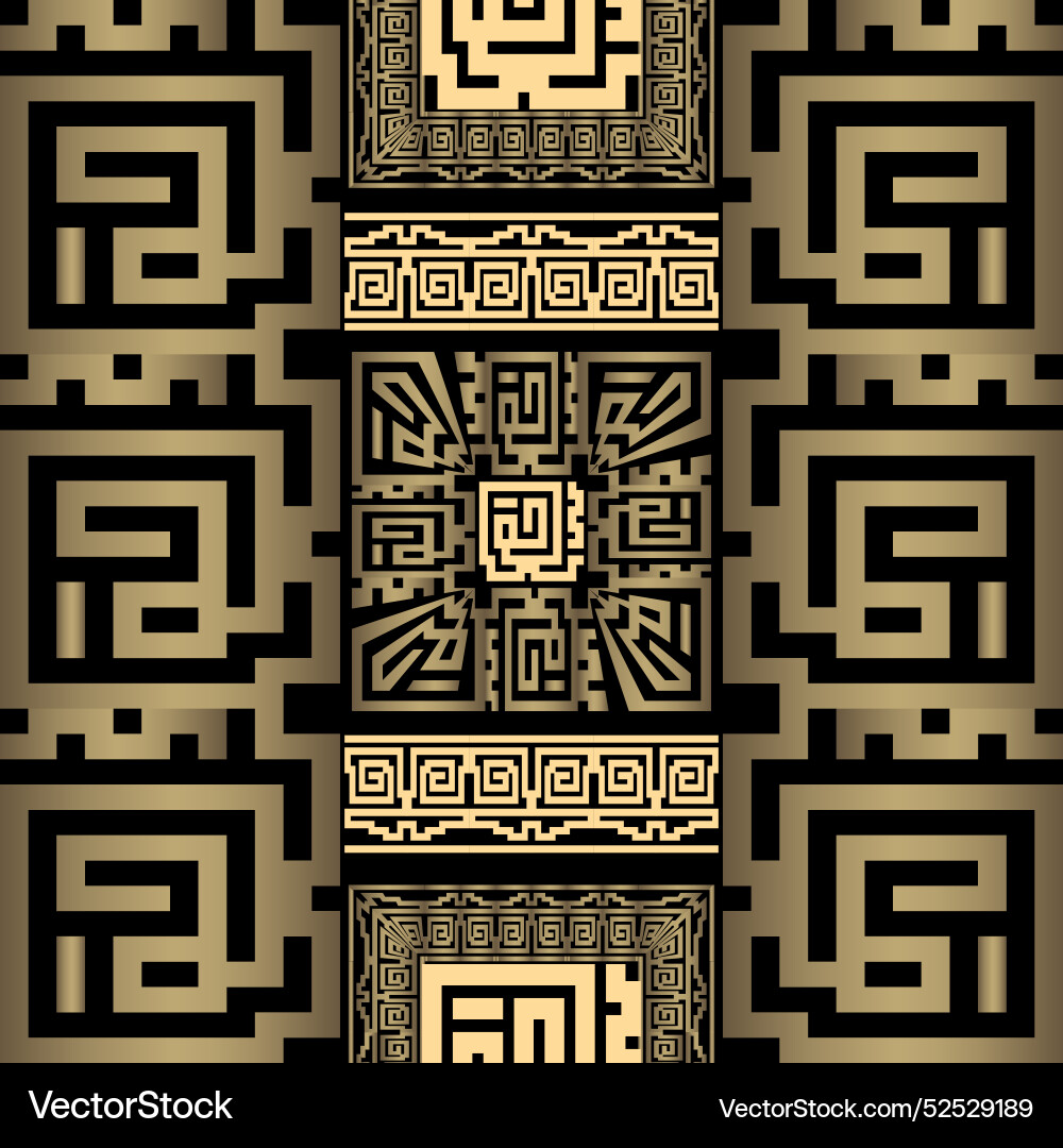 Luxury 3d gold borders seamless pattern Royalty Free Vector