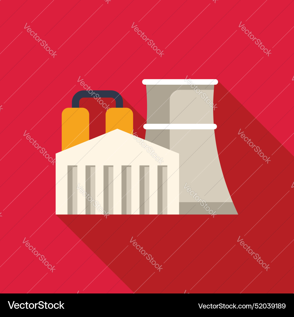 Nuclear power plant providing electricity Vector Image