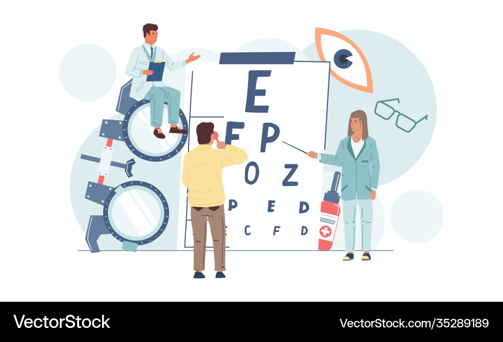 Ophthalmology vision examination concept eye Vector Image