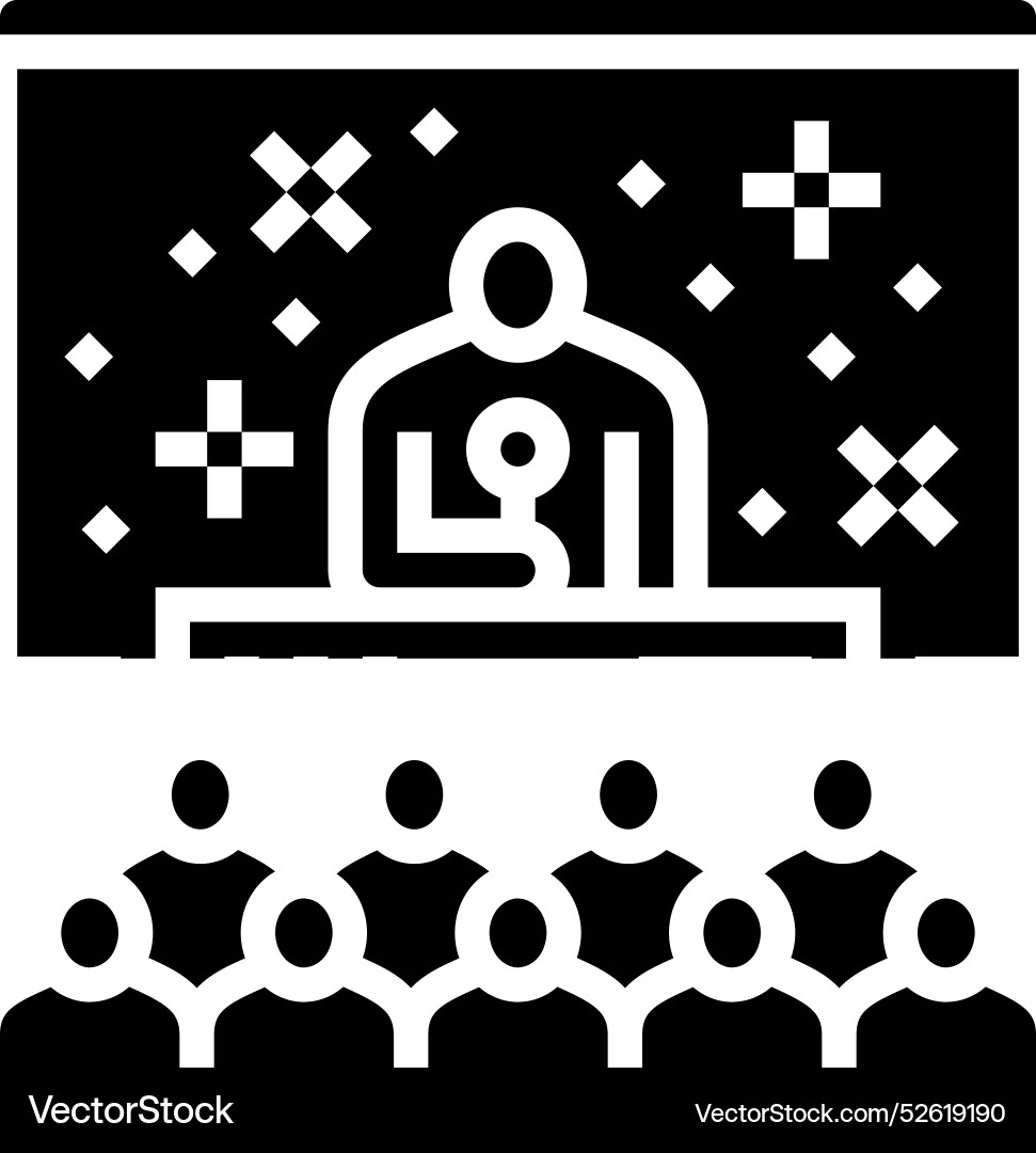 Afterparty rave retro glyph icon Royalty Free Vector Image