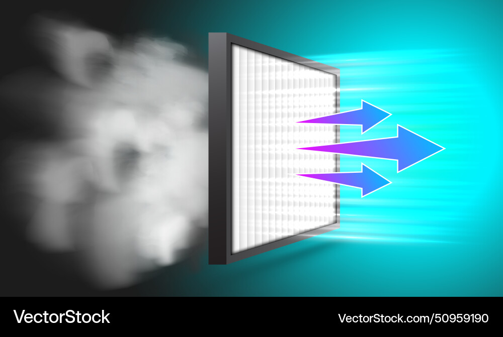 Air filter purify effect car airbox and cabin Vector Image
