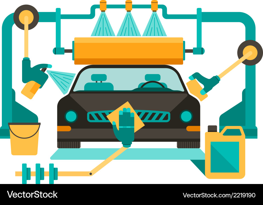 Automatic car wash Royalty Free Vector Image - VectorStock
