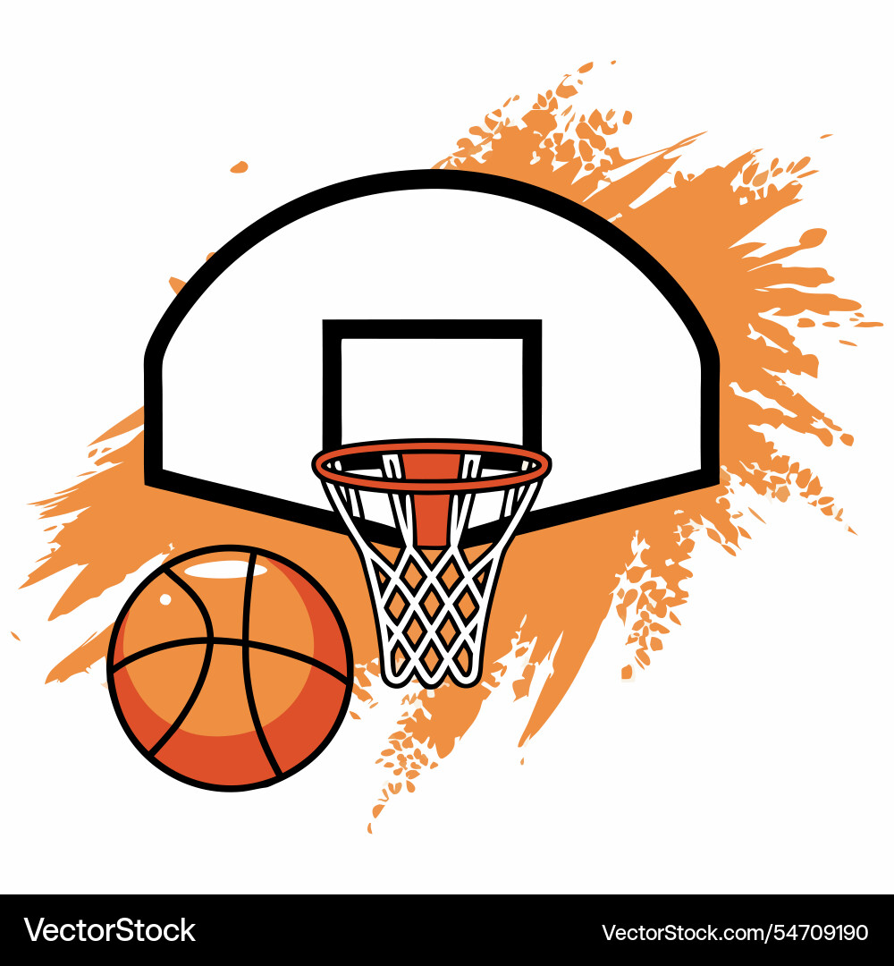 Basketball Hoop and Ball Artwork Royalty Free Vector Image