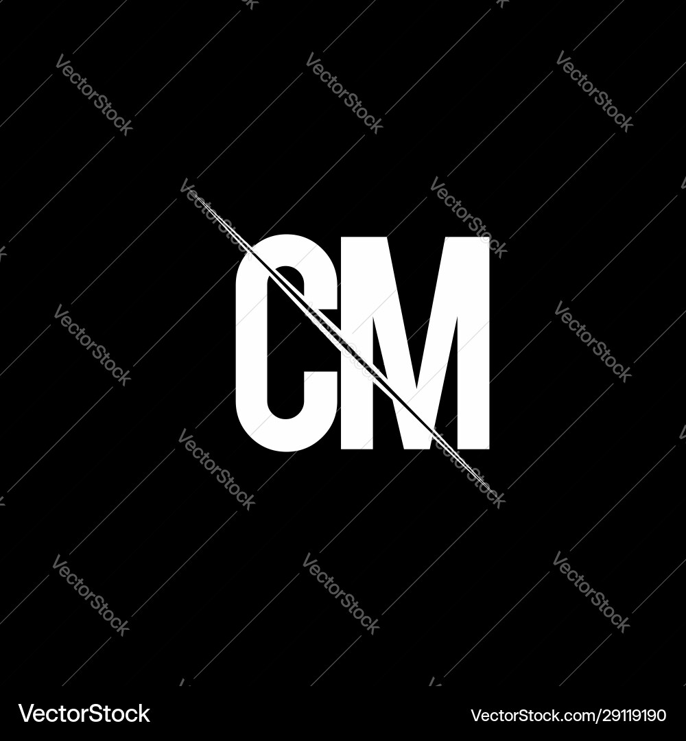 Cm logo monogram with slash style design template Vector Image