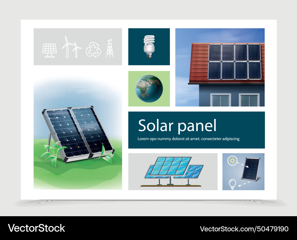 Colorful save energy composition Royalty Free Vector Image