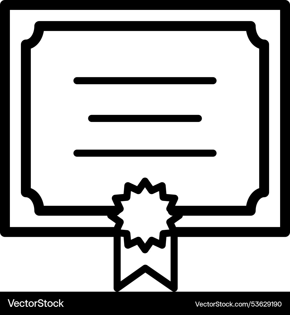 Diploma certificate of completion - icon Vector Image